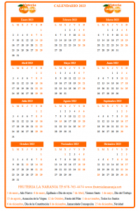Calendario anual vertical personalizado - Calendario